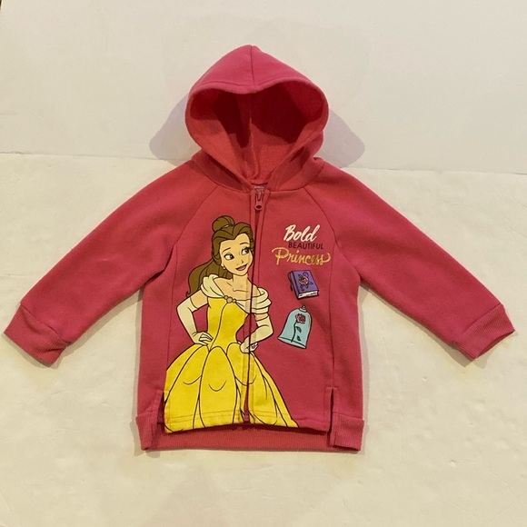 Disney | Jackets & Coats | Disney Princess Belle Beauty Beast Zip Front ...